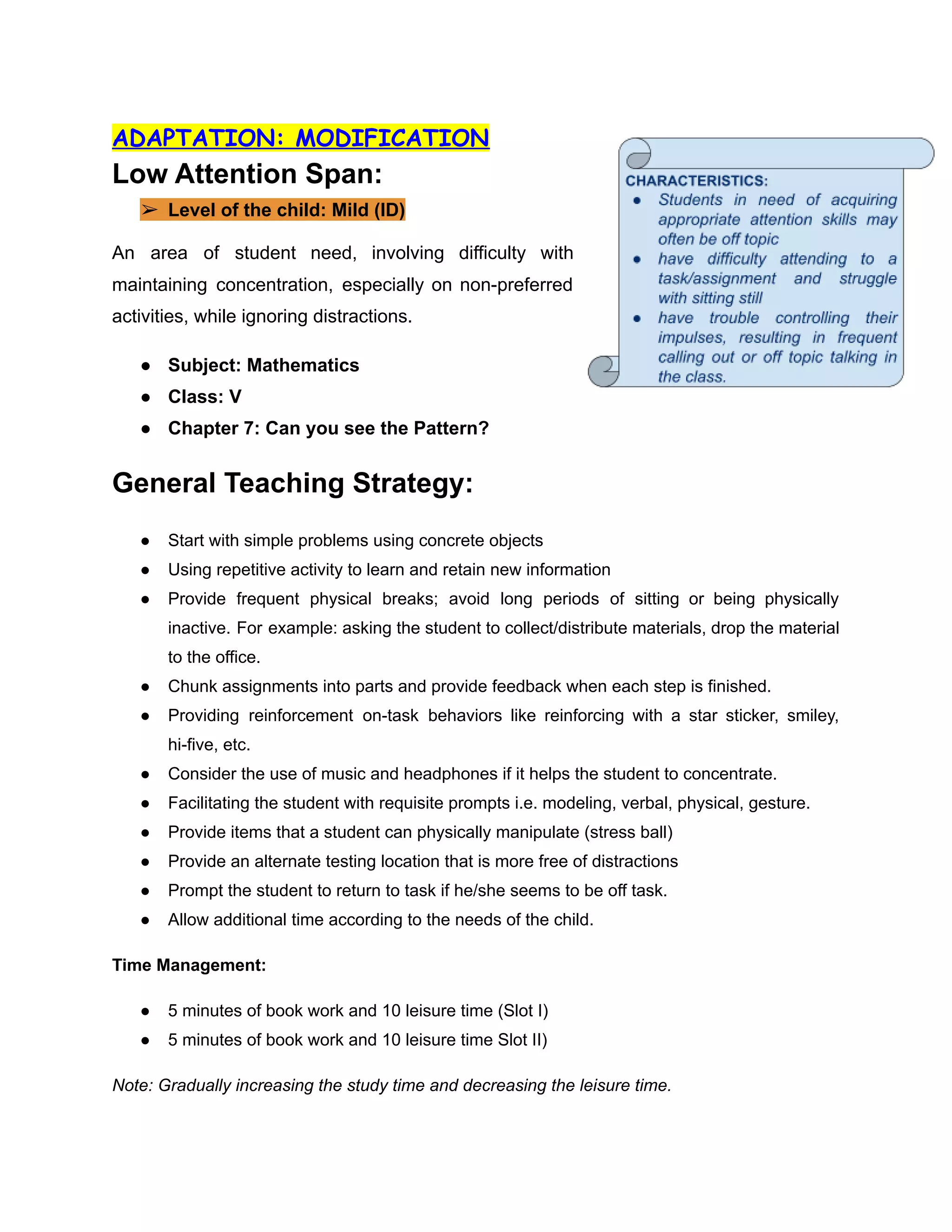 Curriculum adaptation (intellectual disability) | PDF