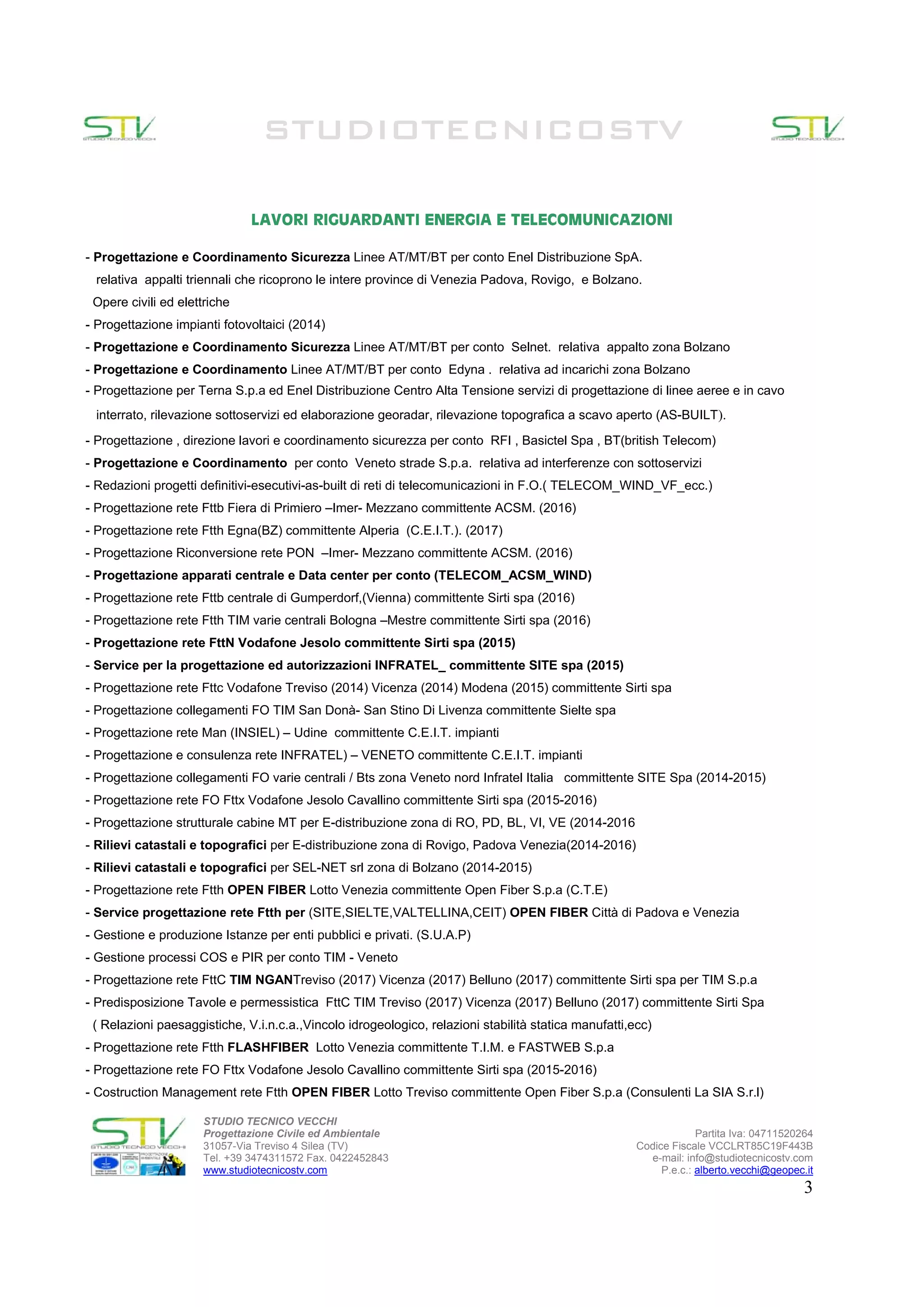 Curriculum alberto vecchi porfolio lavori | PDF