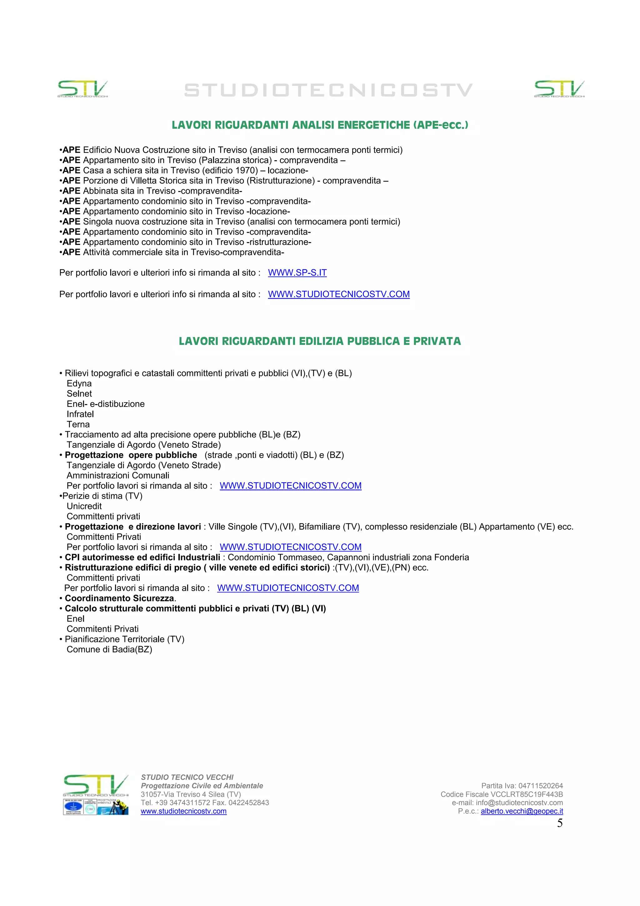 Curriculum alberto vecchi porfolio lavori | PDF