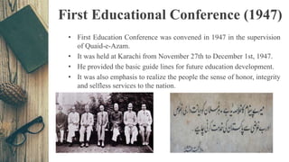 education policies and development in pakistan 1947 to 2009 | PPTX