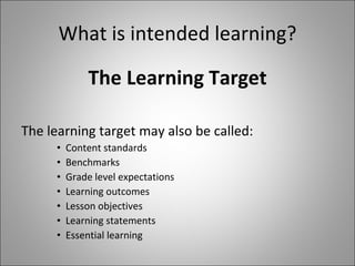 Curriculum and Instruction Learning Targets | PPT | Educational ...