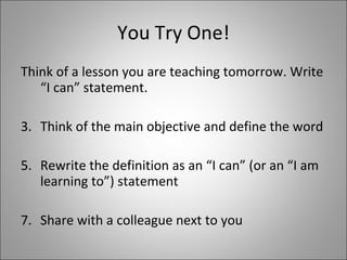 Curriculum And Instruction Session 3 Learning Targets[1] | PPT ...