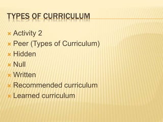 Curriculum and instruction day 2 | PPT