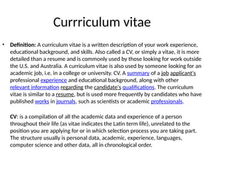 Curriculum Vitae and Job Application.pptx