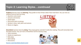 Curriculum and learningstyles | PPT