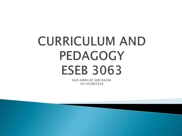 Curriculum and pedagogy | PPTX