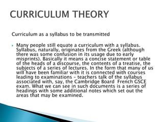 Curriculum and pedagogy | PPTX
