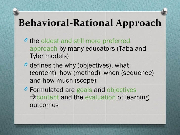 Curriculum approaches