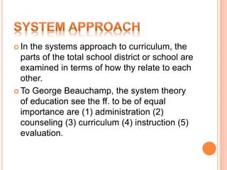 Curriculum approaches | PPTX