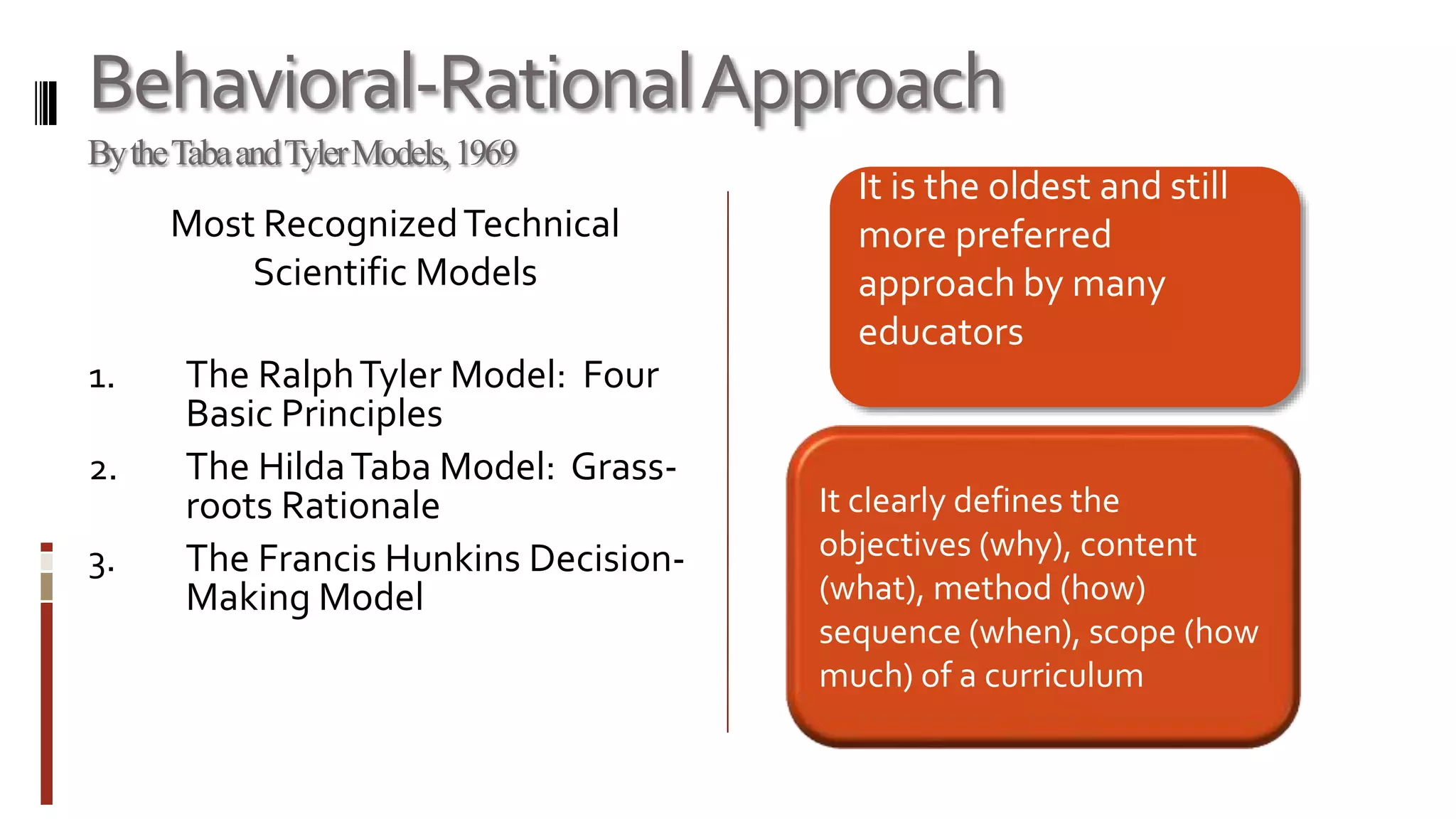 Curriculum approaches | PPTX
