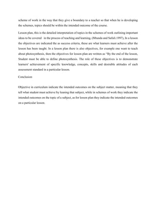 Curriculum assignment 3 _ role of objectives | PDF | Educational ...