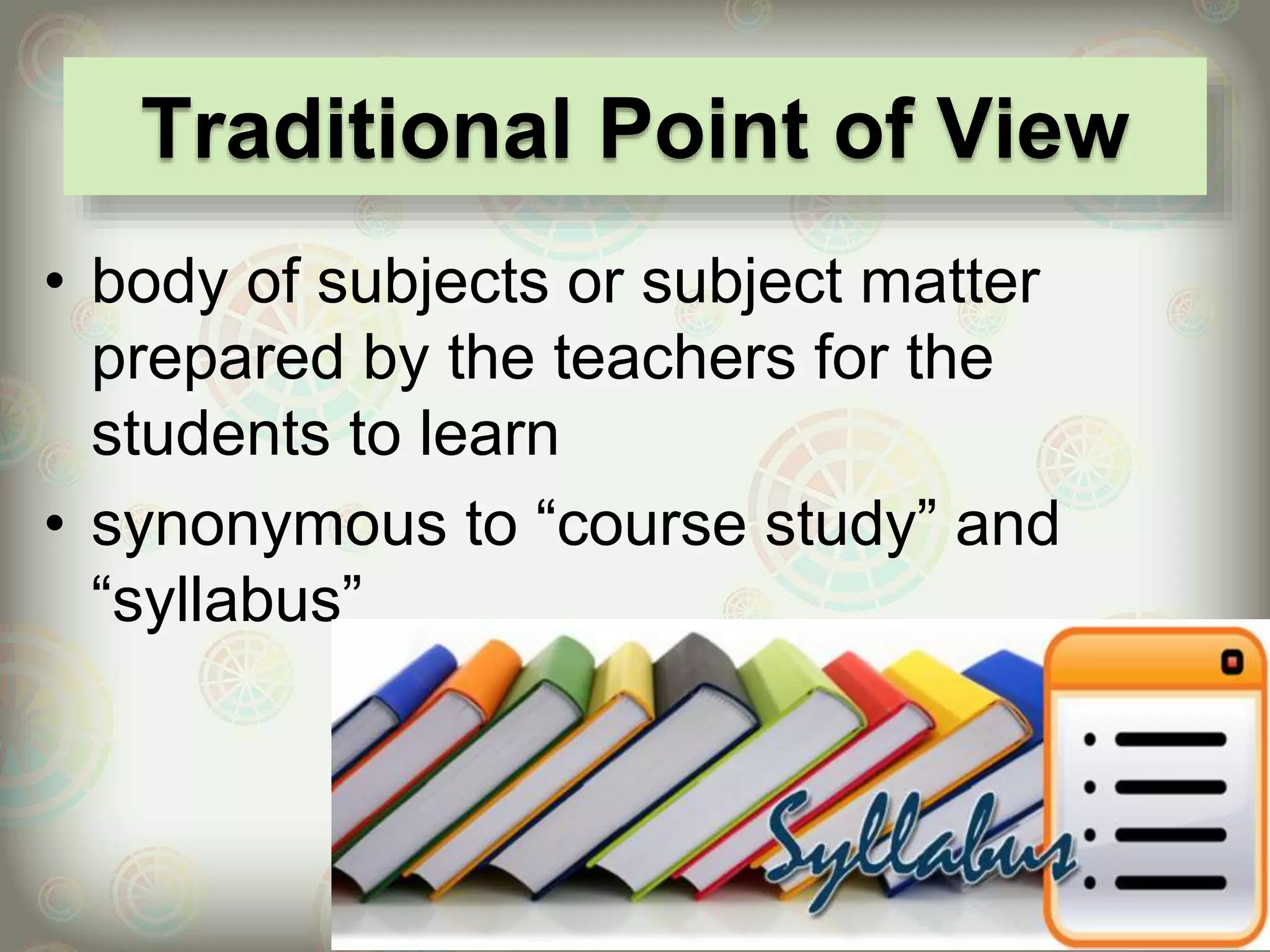 Curriculum As A Subject Matter | PPTX