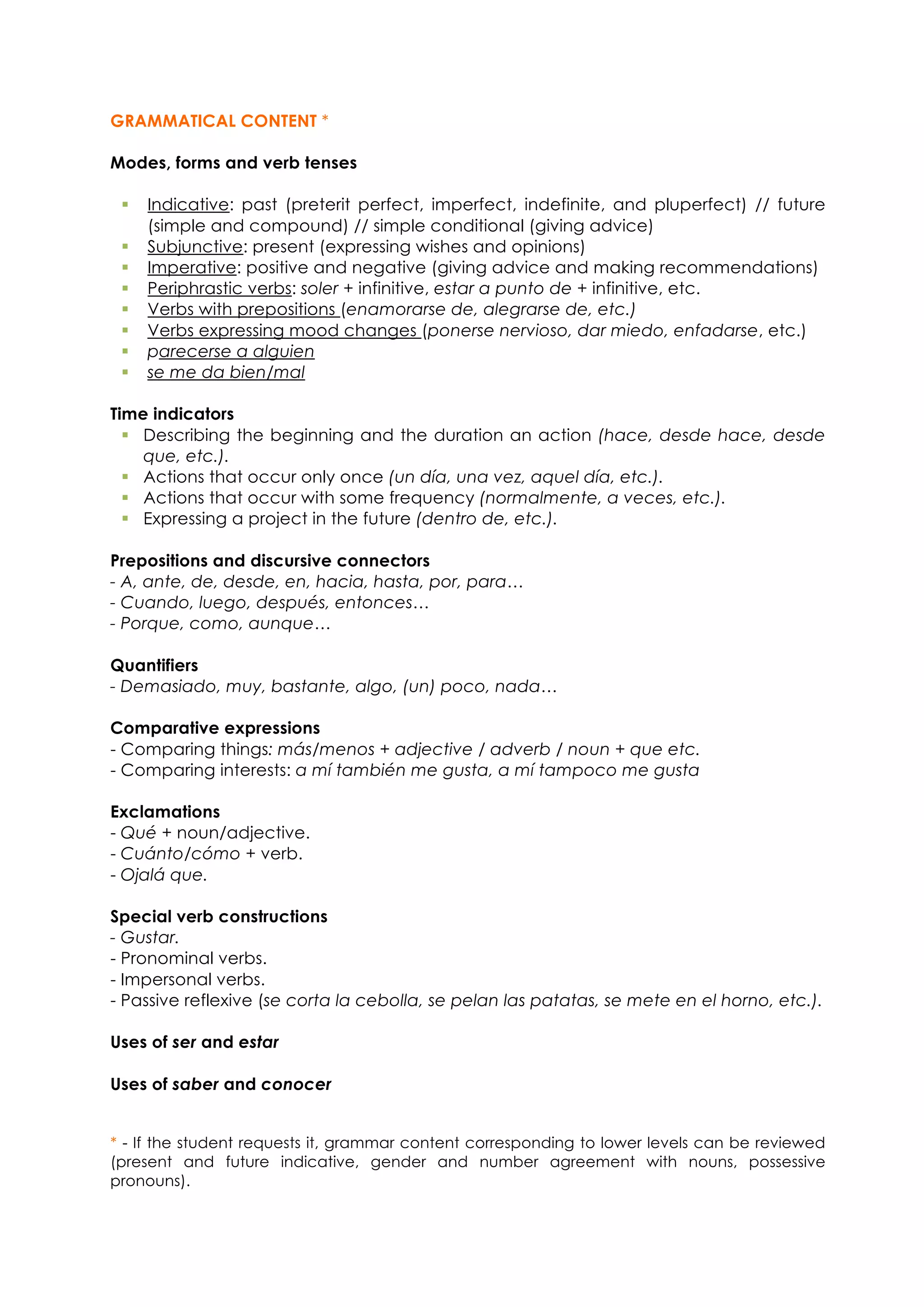 Spanish course_ Pre-intermediate Level (B1) | PDF