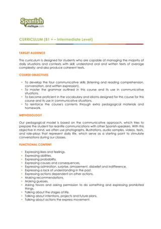 Spanish Course_Intermediate Level (B1+) | PDF