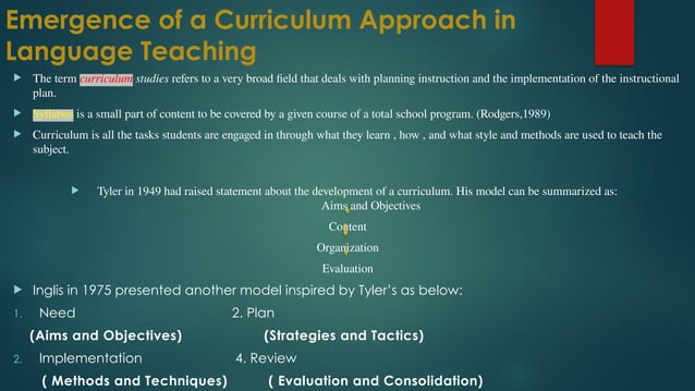 Curriculum development in Language Teaching | PPT