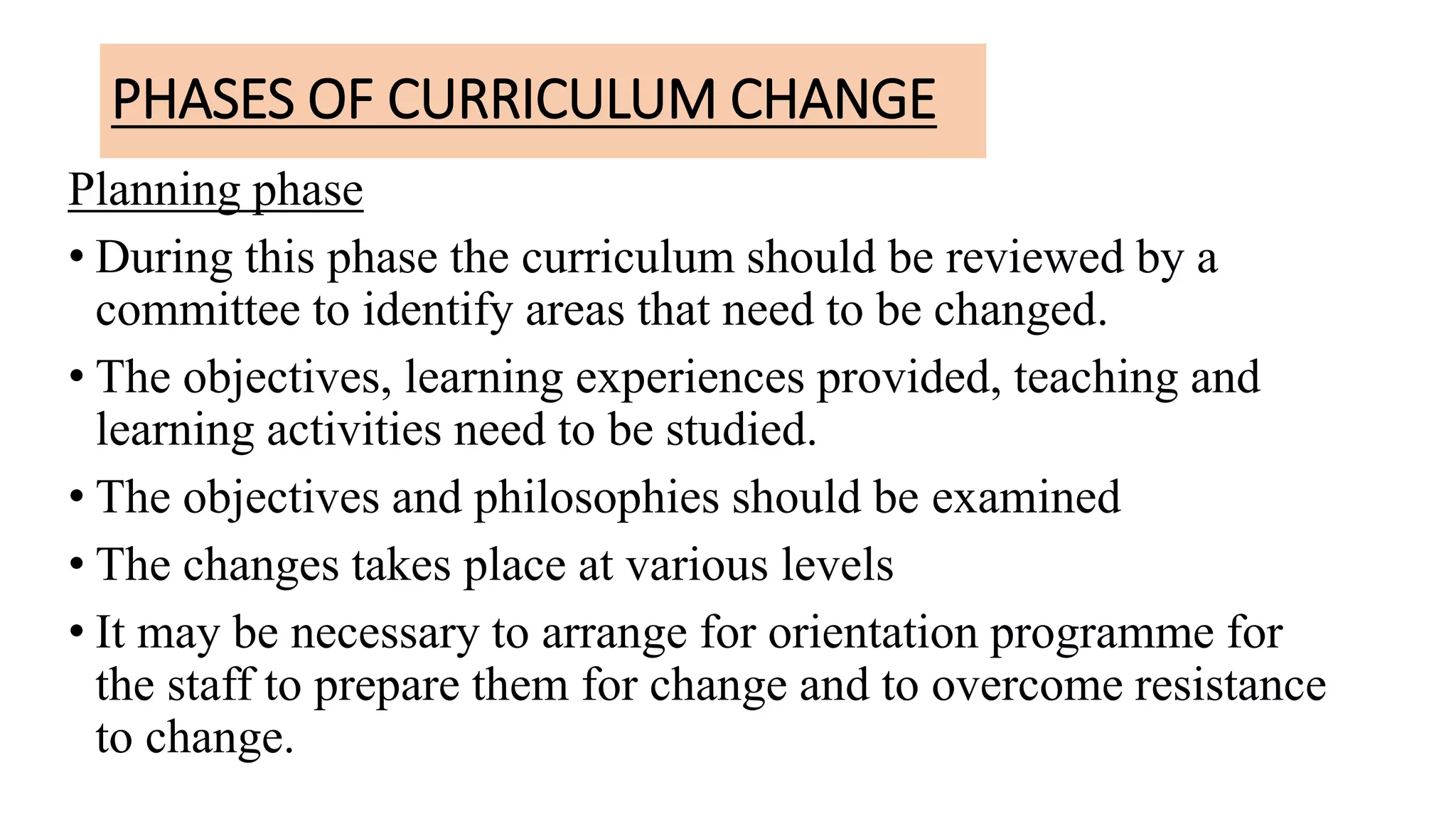 Curriculum change | PPTX