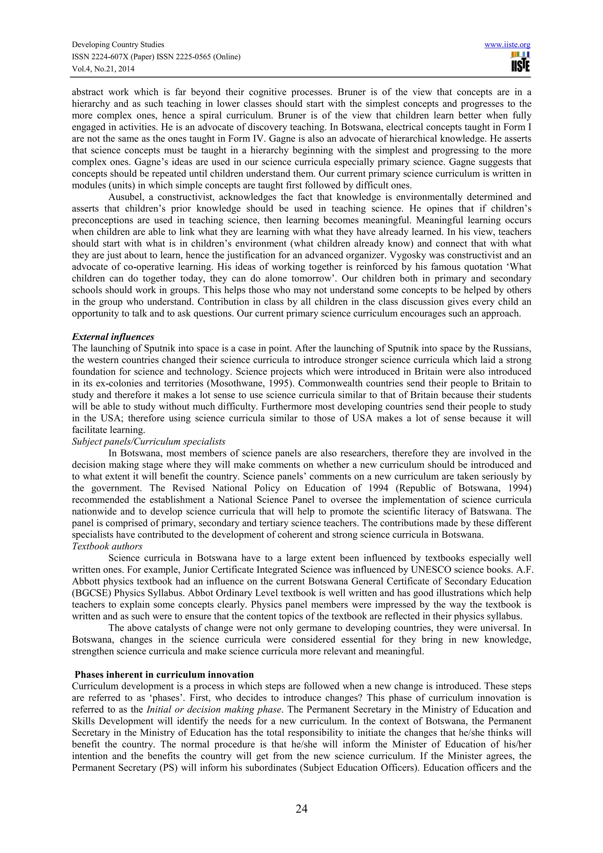 Curriculum change in science education | PDF