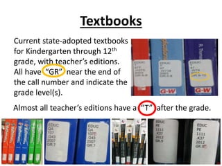 Dick Smith Library Curriculum Collection Tour | PPT