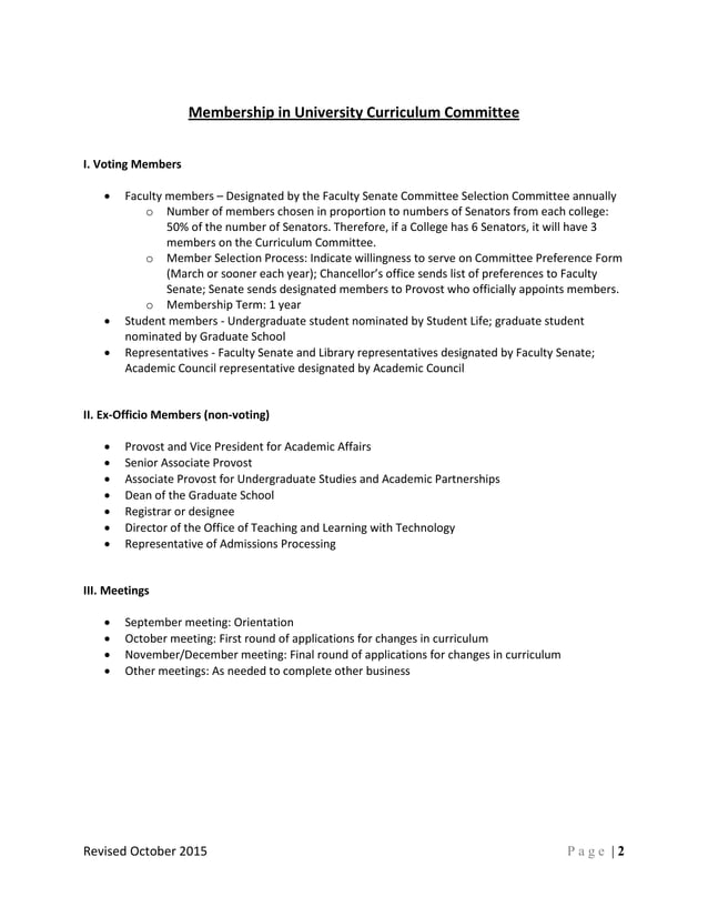 Curriculum committee handbook | PDF | Undergraduate Education | College ...