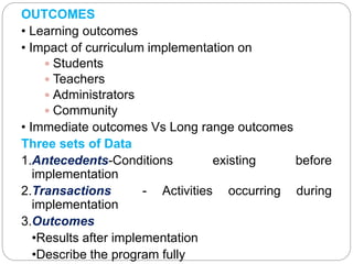 Curriculum constrction sem i evaluation models | PPTX | Educational ...