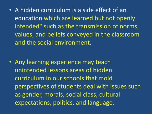 Curriculum core hidden null | PPTX