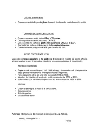 Curriculum Daniele Rina | PDF