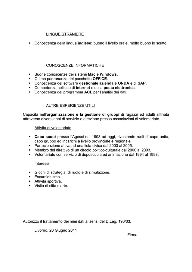 Curriculum Daniele Rina | PDF