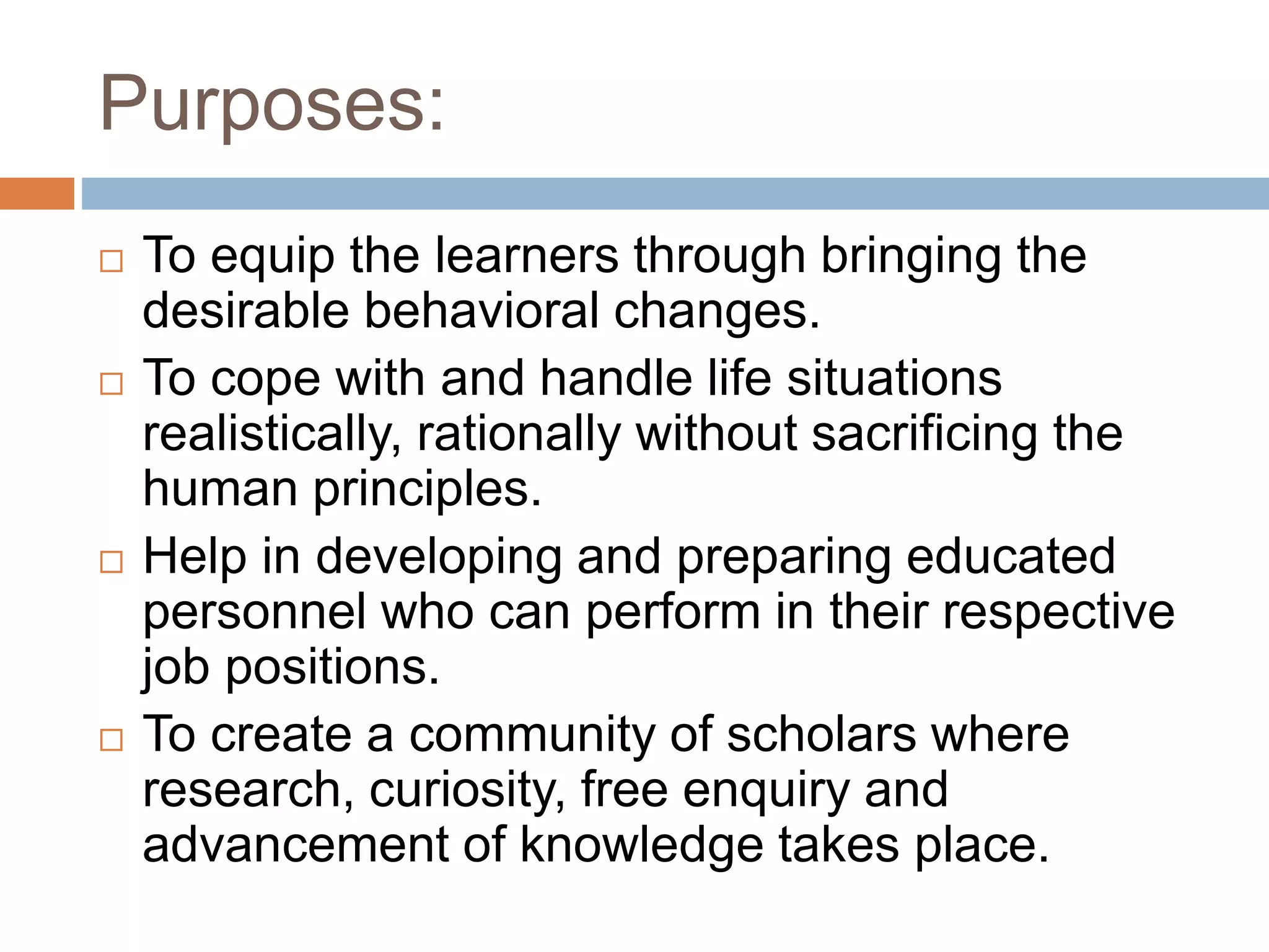 Curriculum defn, purpose, elements | PPTX