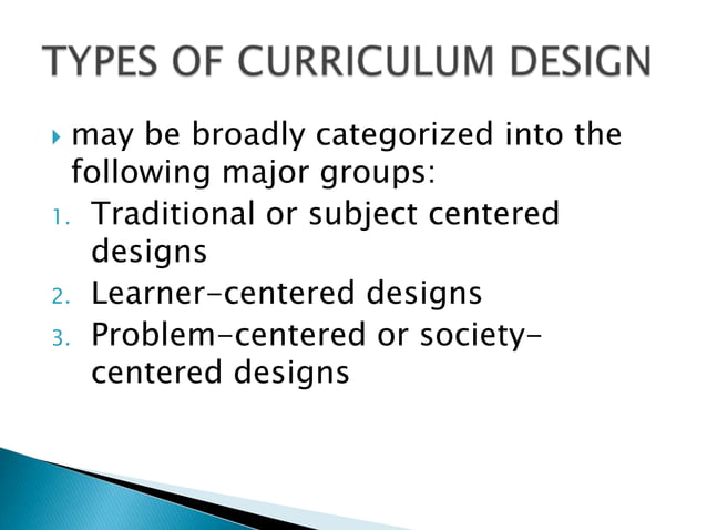 Curriculum design