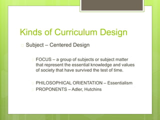 Curriculum Design | PPT