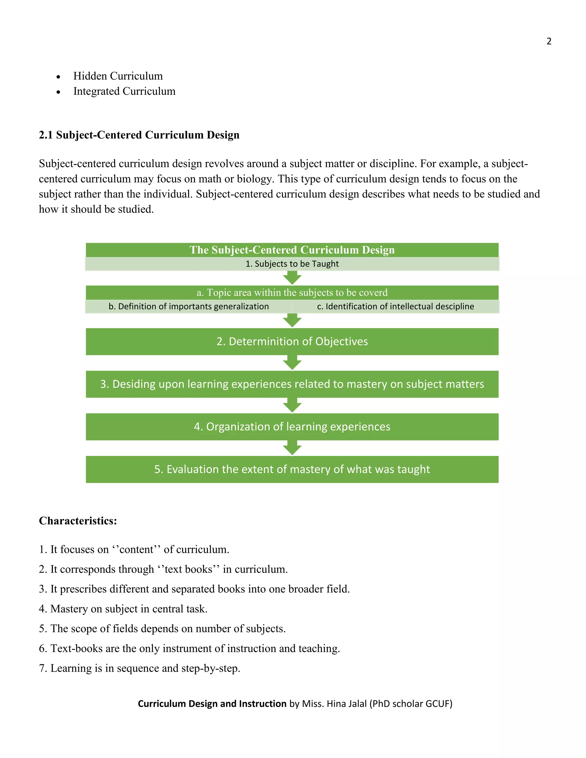 Designs of Curriculum | PDF
