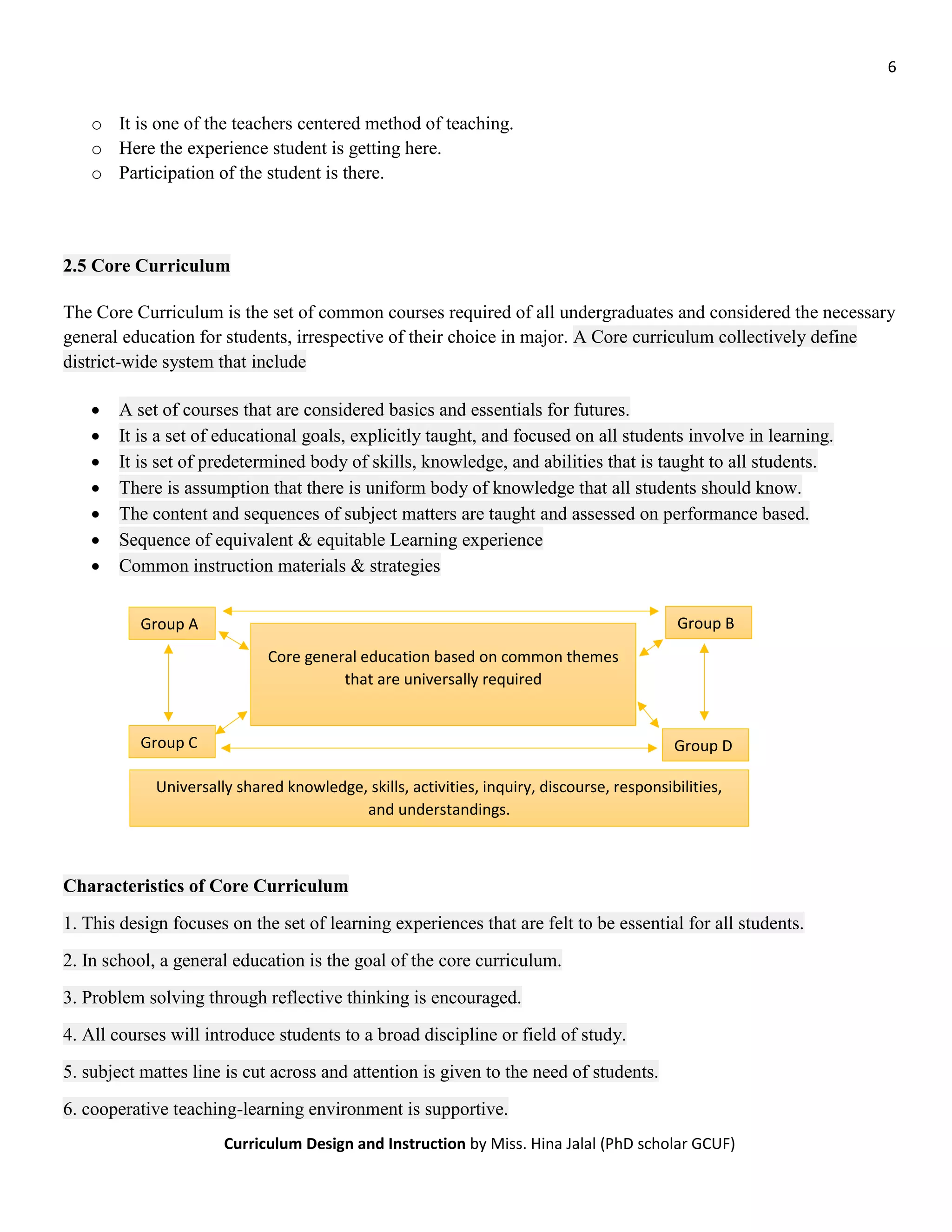 Designs of Curriculum | PDF