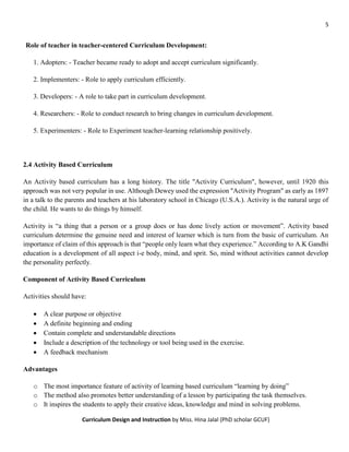 Designs of Curriculum | PDF