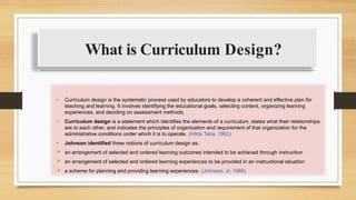 Curriculum design, curriculum and Syllabus | PPTX
