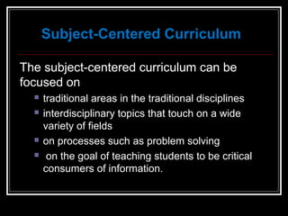 Curriculum design and models | PPT
