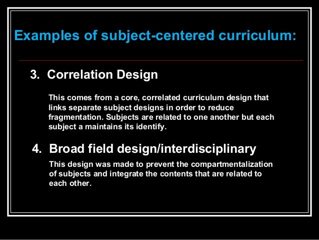 Curriculum design and models