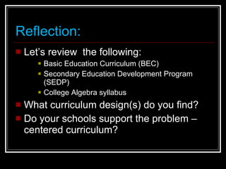 Curriculum design and models | PPT