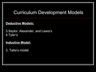 Curriculum design and models | PPT