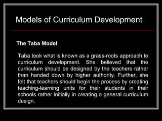 Curriculum design and models | PPT