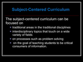 Curriculum design and models | PPT