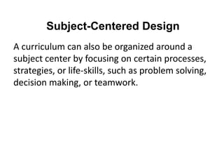 curriculum design and models | PPT