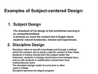 curriculum design and models | PDF