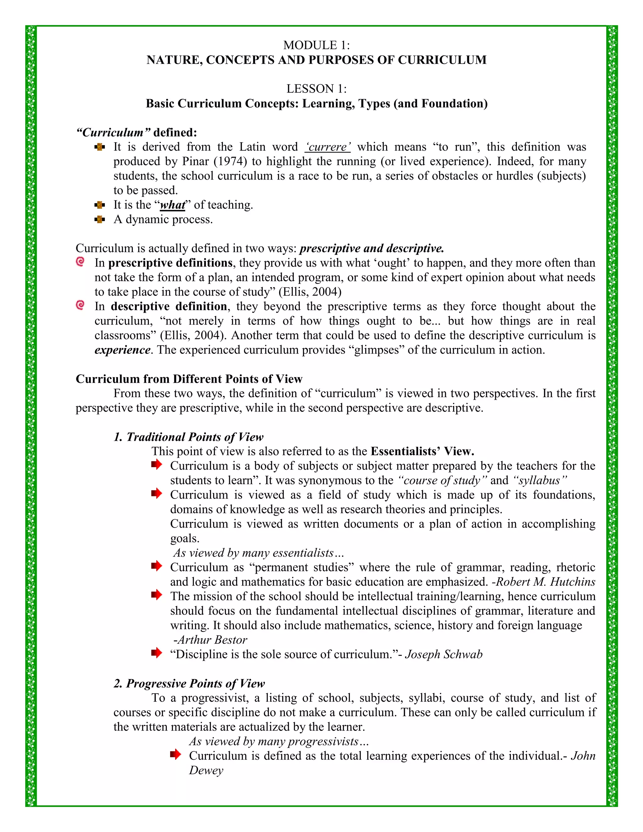 Curriculum development | DOCX