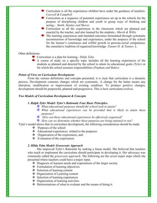 Curriculum development | DOCX