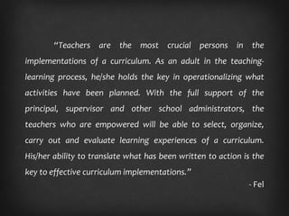 THE ROLES OF STAKEHOLDERS IN CURRICULUM IMPLEMENTATION | PPTX