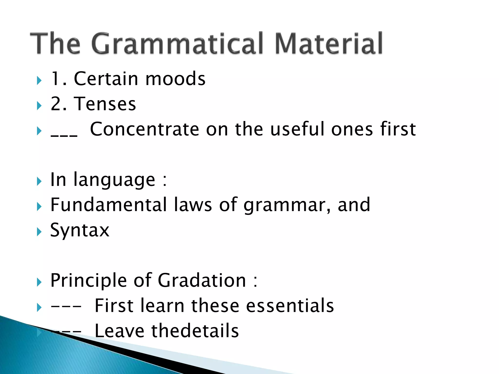 Curriculum Development, Grammar Selection and Gradation | PPTX | Education
