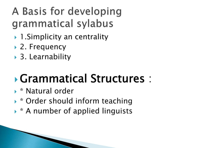 Curriculum Development, Grammar Selection and Gradation | PPTX | Education