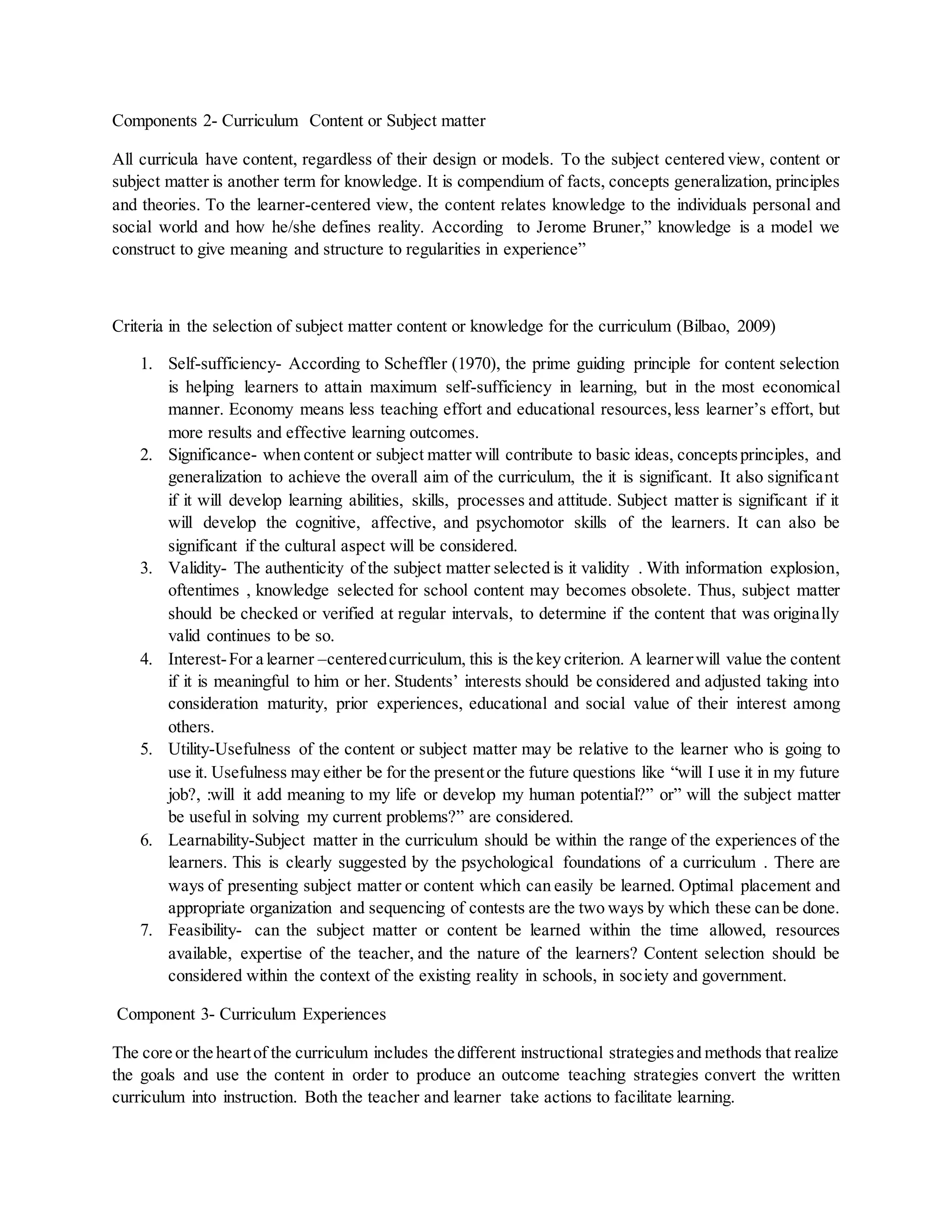 Curriculum development | DOCX