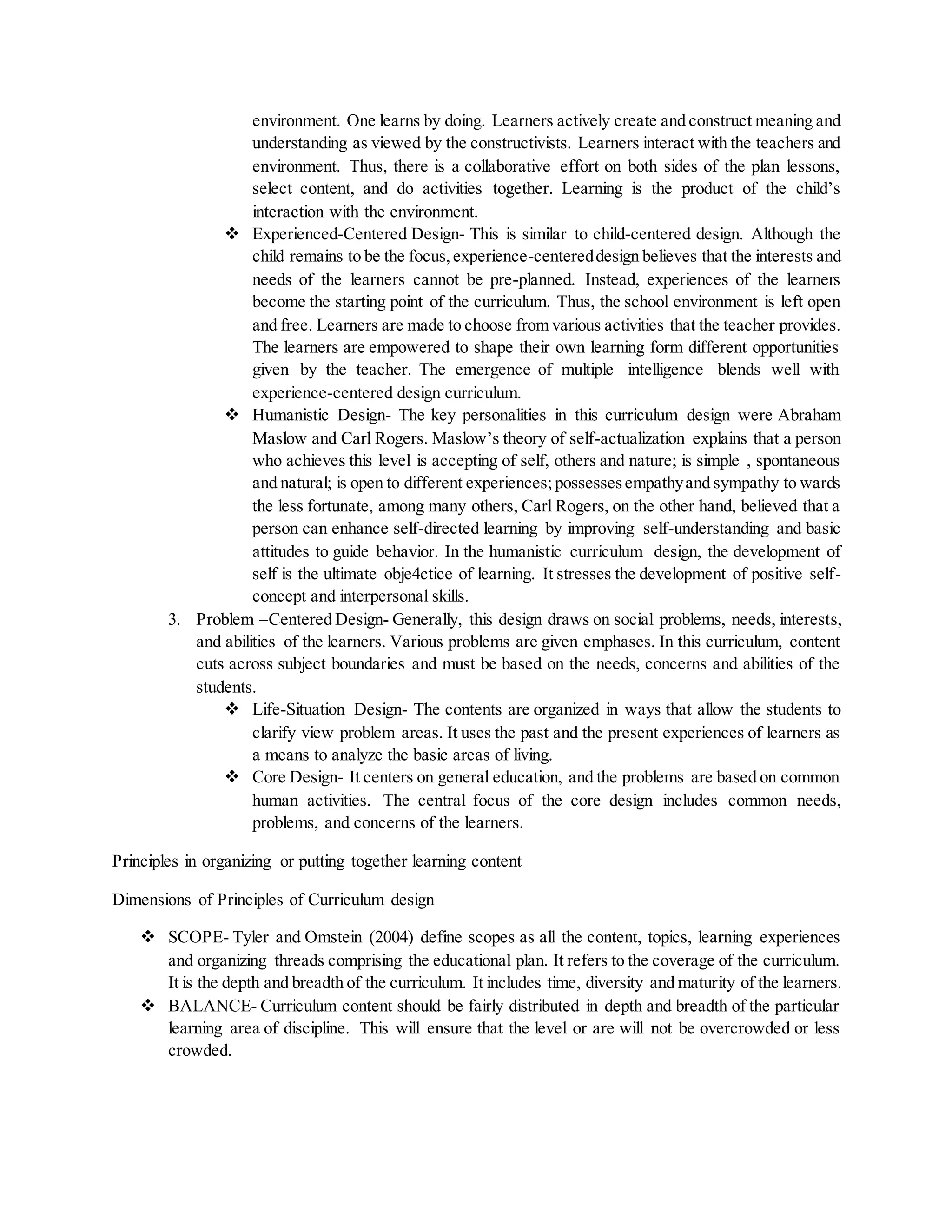 Curriculum development | DOCX