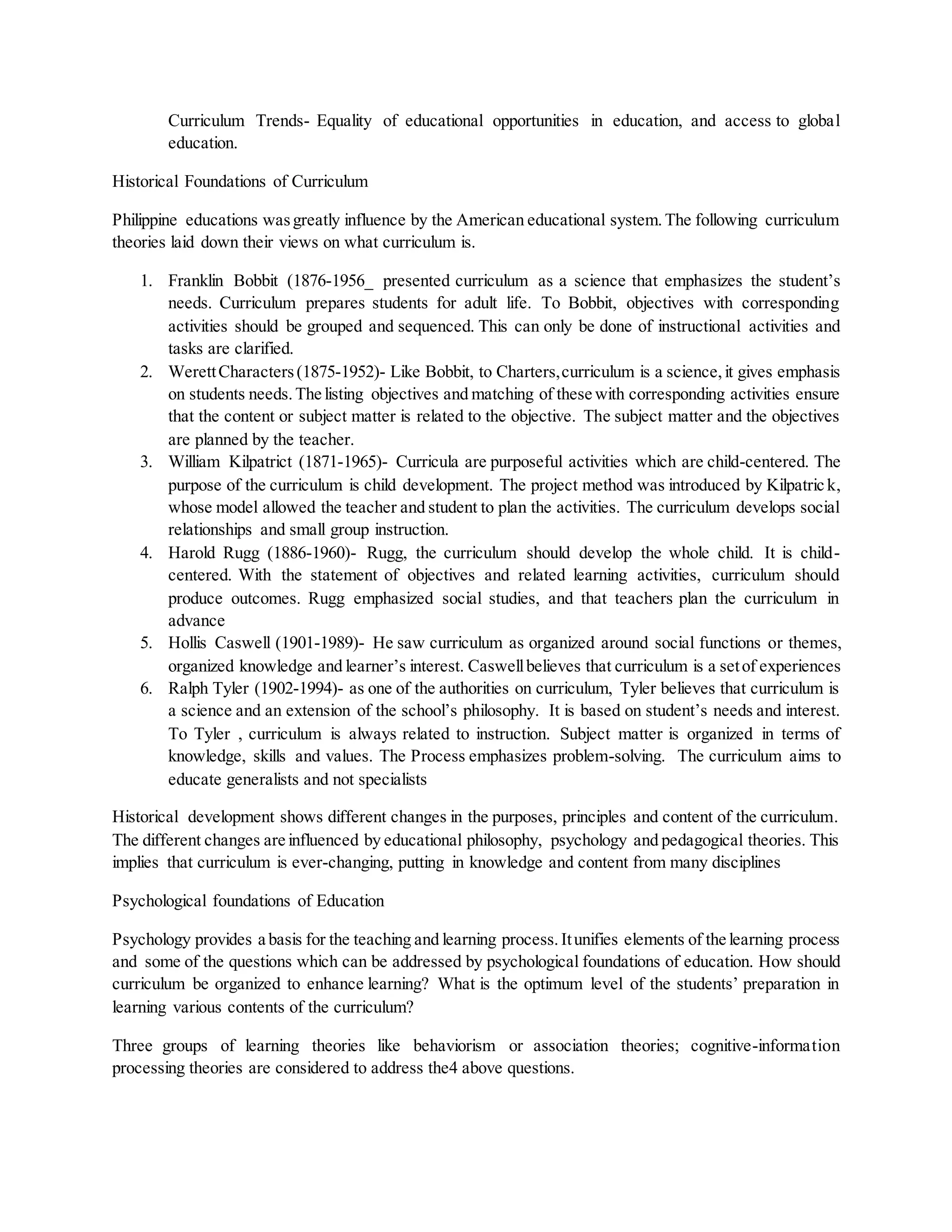 Curriculum development | DOCX